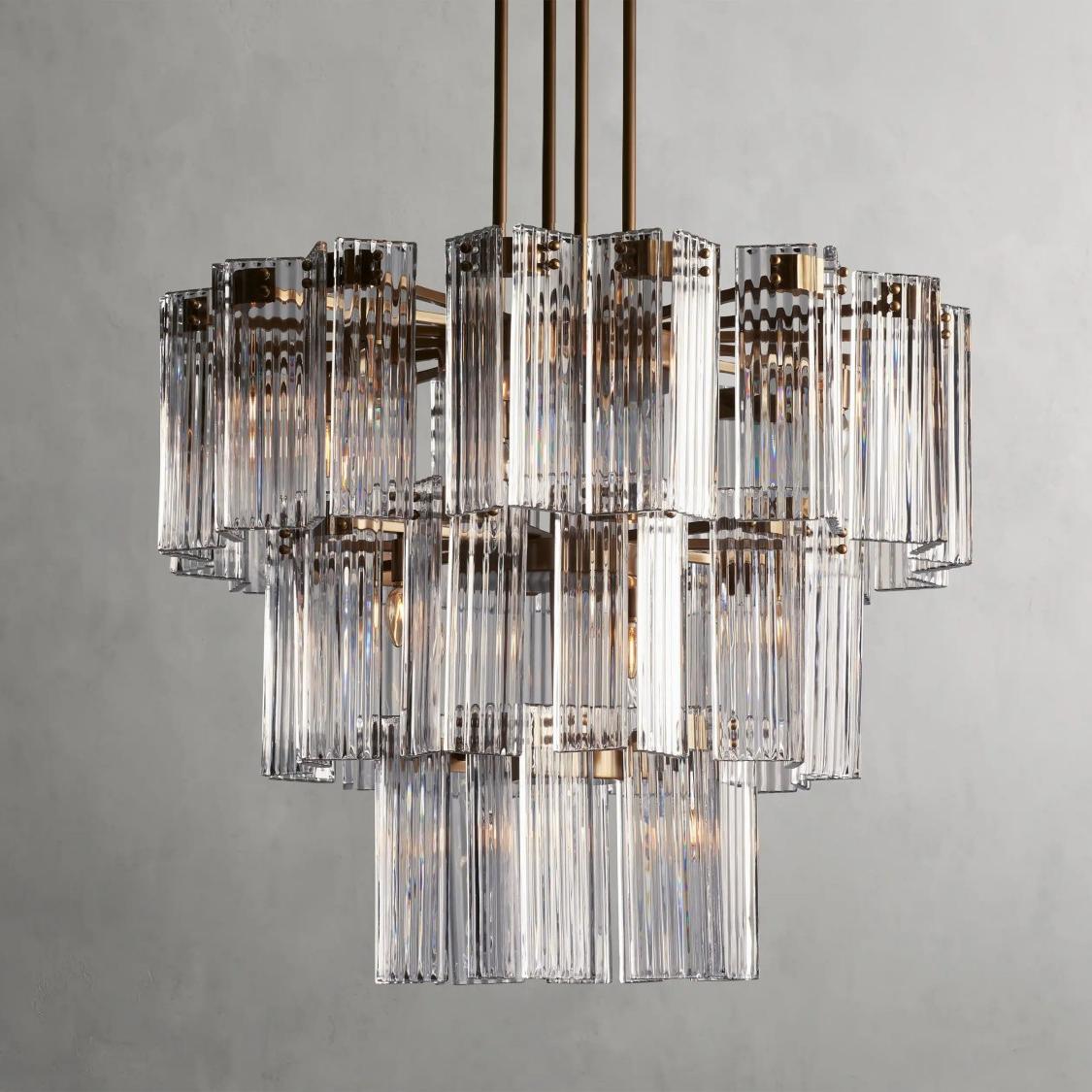 Delsie Art Glass Chandelier38" 48" 60", Luxury Dining Room Chandelier ...